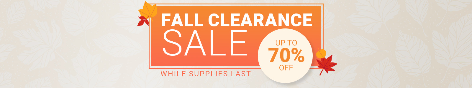 October 70% Off Clearance Sale