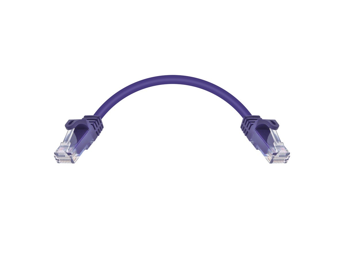 Monoprice Cat6 6in Purple Patch Cable, UTP, 24AWG, 550MHz, Pure Bare ...