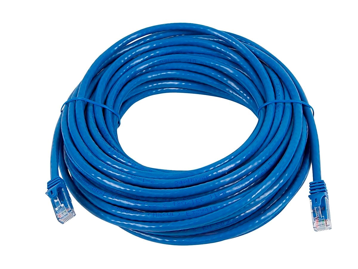 Monoprice Cat6 25ft Blue Patch Cable, UTP, 24AWG, 550MHz, Pure Bare ...