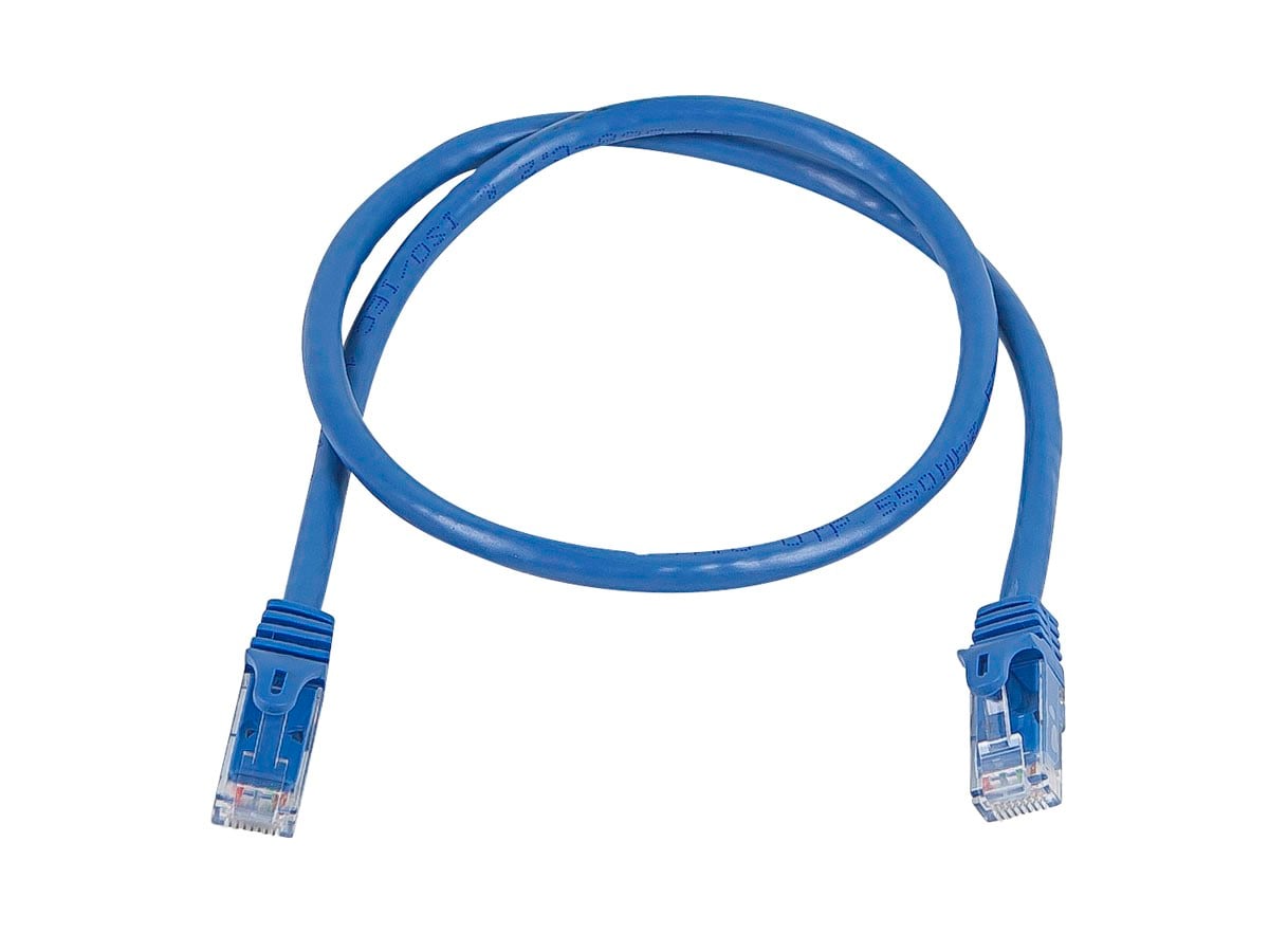 Monoprice Cat5e 2ft Blue Patch Cable, UTP, 24AWG, 350MHz, Pure Bare ...