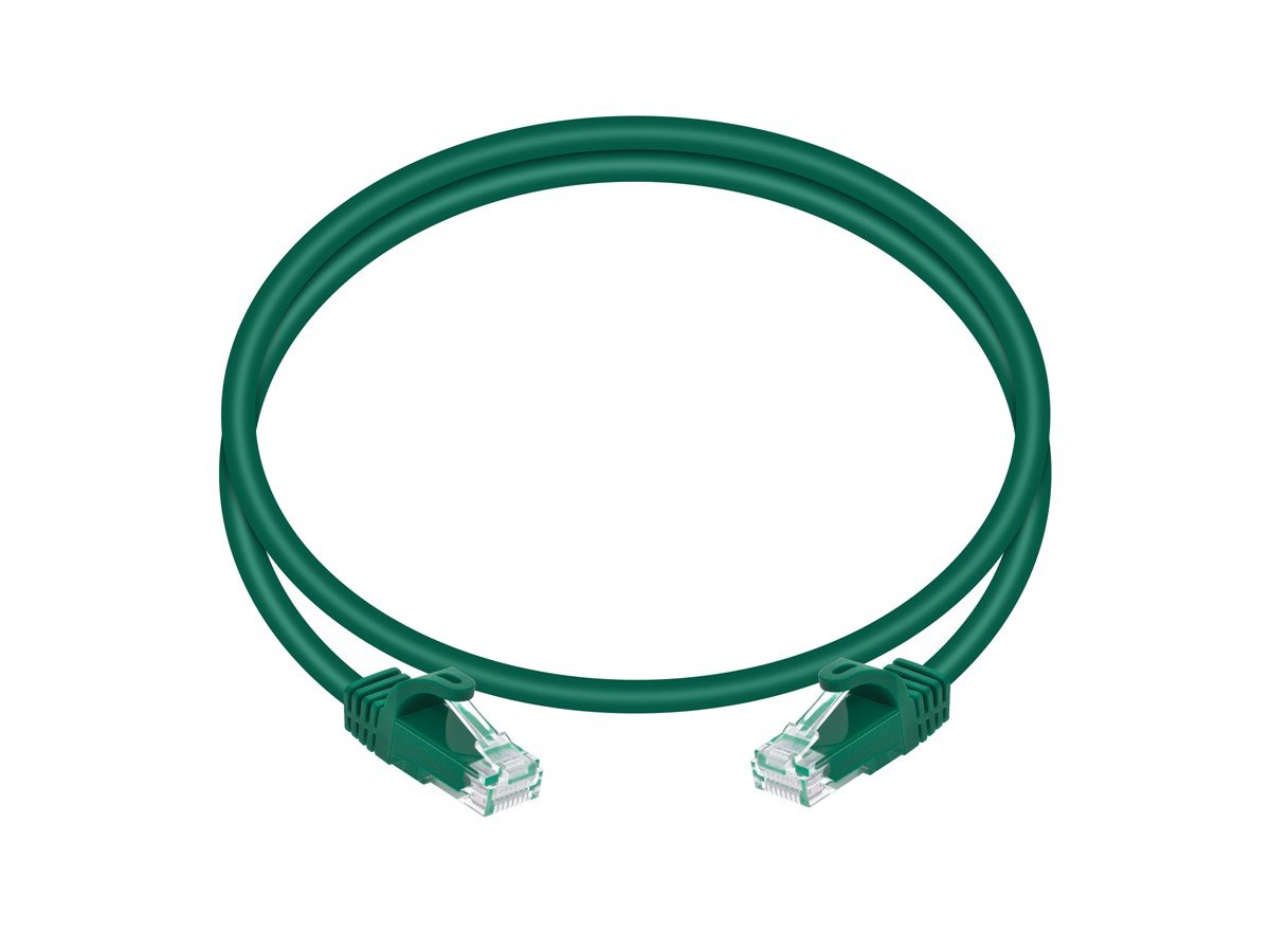 Monoprice Cat5e 3ft Green Patch Cable, UTP, 24AWG, 350MHz, Pure Bare ...