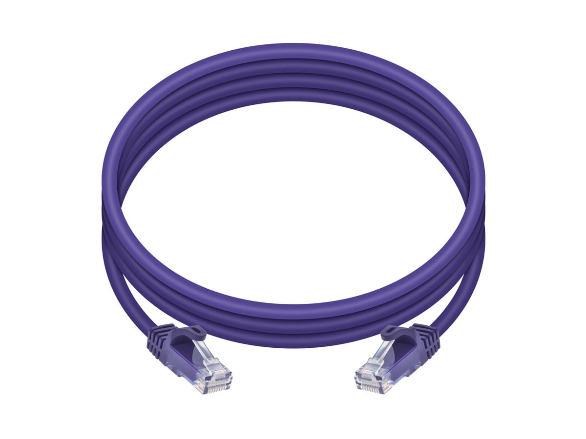 Monoprice Cat5e 7ft Purple Patch Cable, UTP, 24AWG, 350MHz, Pure Bare ...