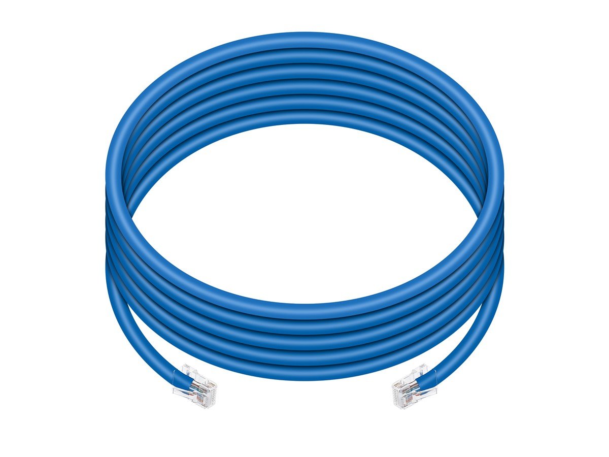 Monoprice Cat6 10ft Blue Patch Cable, UTP, 24AWG, 550MHz, Pure Bare ...