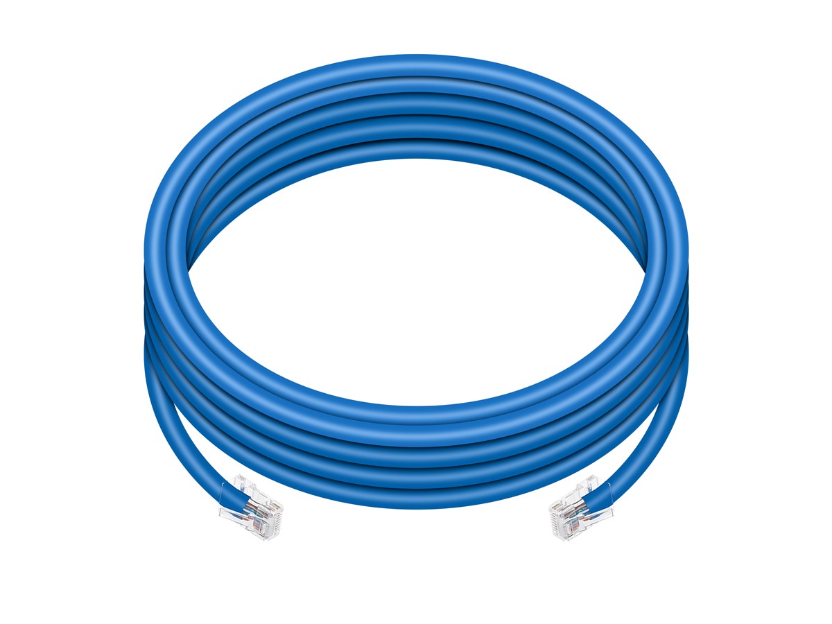 Monoprice Cat6 15ft Blue Patch Cable, UTP, 24AWG, 550MHz, Pure Bare ...