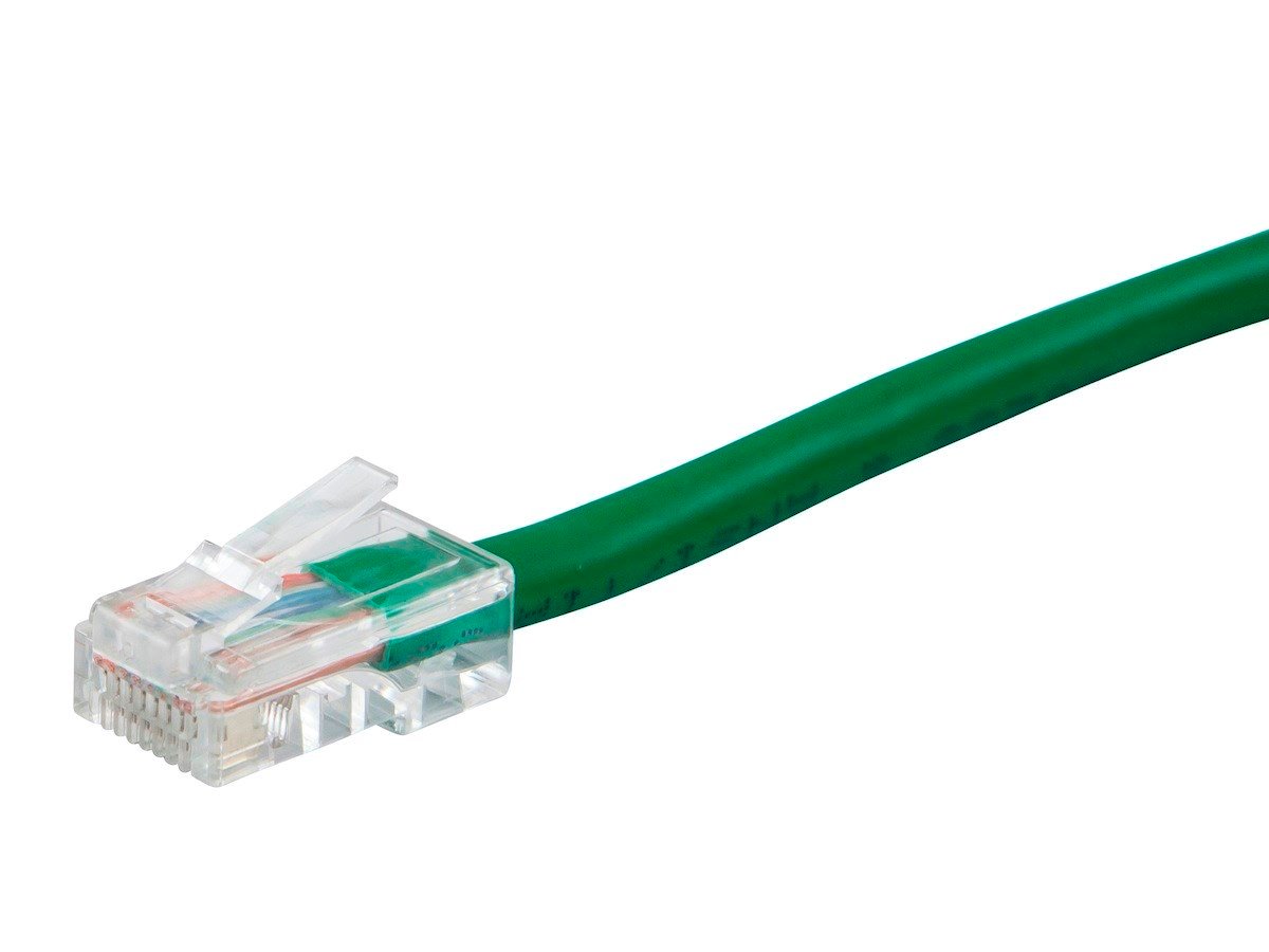Monoprice Cat6 3ft Green Patch Cable, UTP, 24AWG, 550MHz, Pure Bare ...