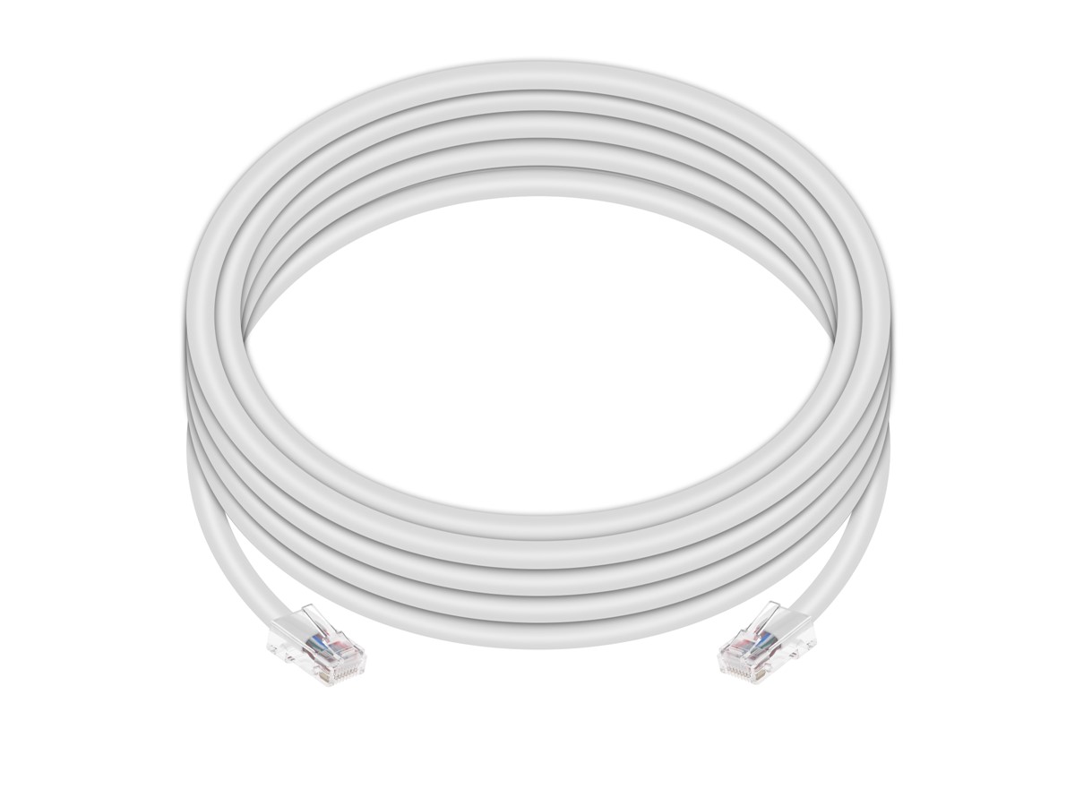 Monoprice Cat6 15ft White Patch Cable, UTP, 24AWG, 550MHz, Pure Bare ...