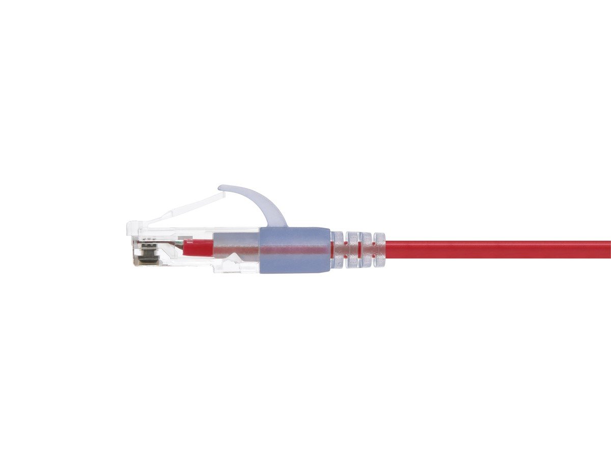 Monoprice Cat6A 1ft Red 10-Pk Patch Cable, UTP, 30AWG, 10G, Pure Bare ...