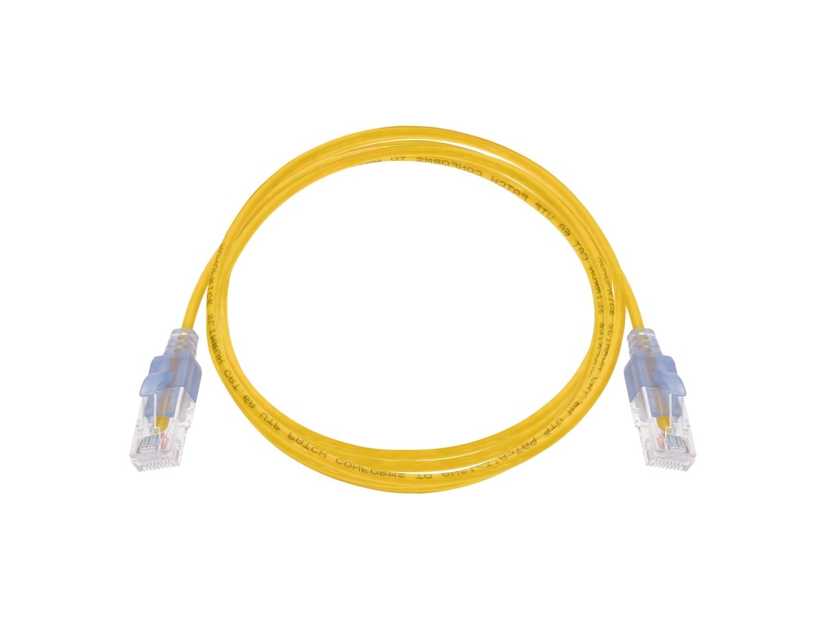 Monoprice Cat6A 7ft Yellow 10-Pk Patch Cable, UTP, 30AWG, 10G, Pure ...