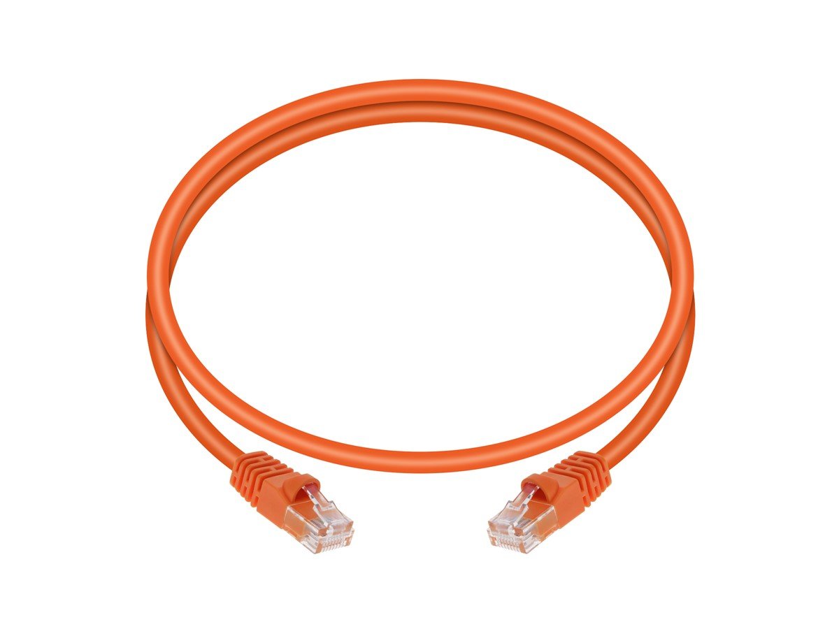 Monoprice Cat5e 3ft Orange Patch Cable, UTP, 24AWG, 350MHz, Pure Bare ...