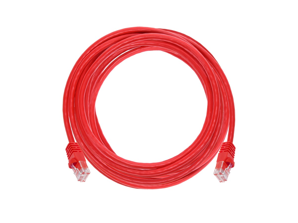 Monoprice Cat6 25ft Red Patch Cable, UTP, 24AWG, 550MHz, Pure Bare ...