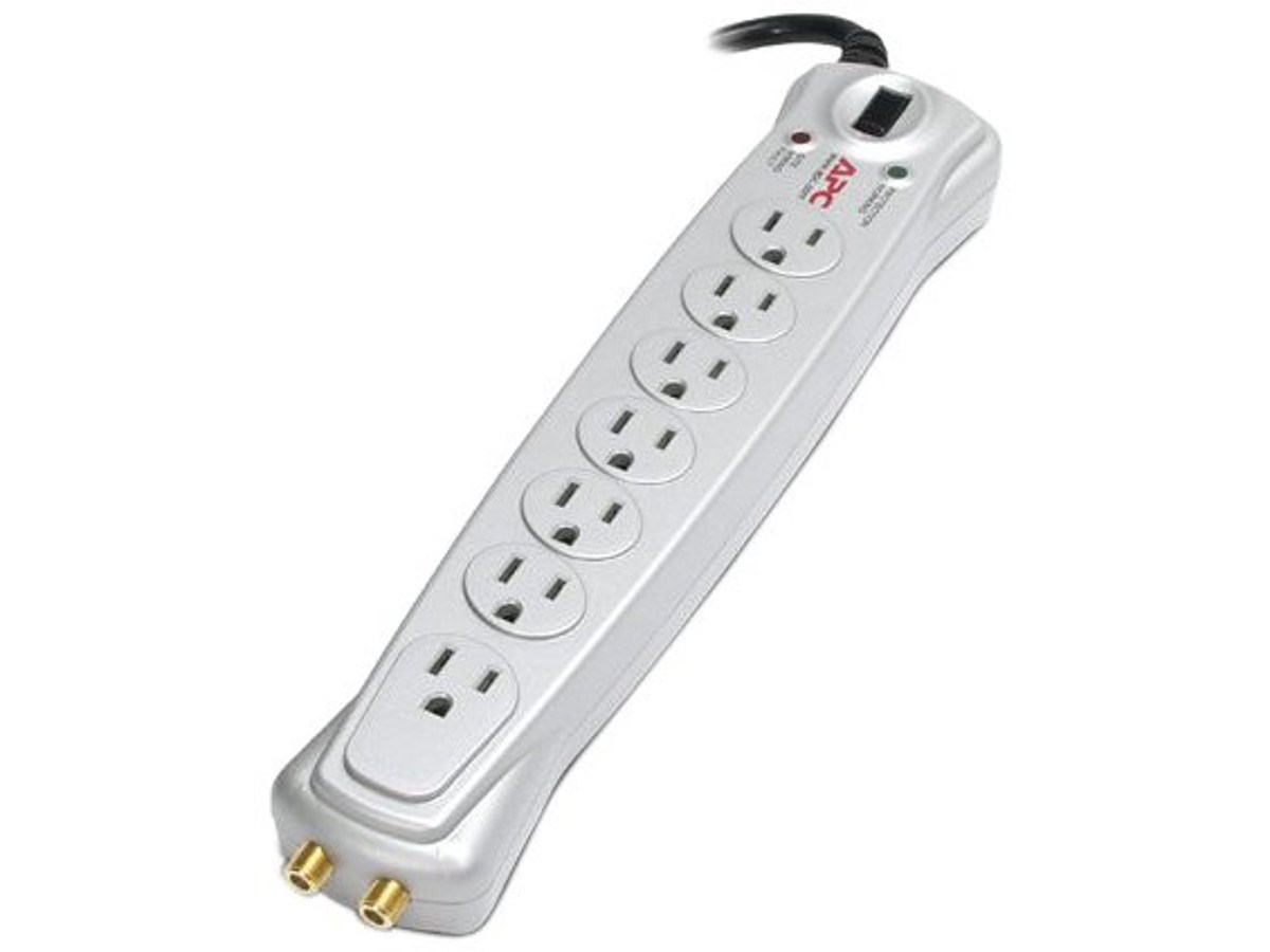 APC AUDIO/VIDEO SURGE PROTECTOR 7 OUTLET W/COAX - Monoprice.com