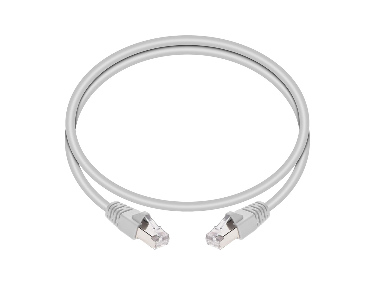 Monoprice Cat6A 3ft White Patch Cable, Double Shielded (S/FTP), 26AWG ...