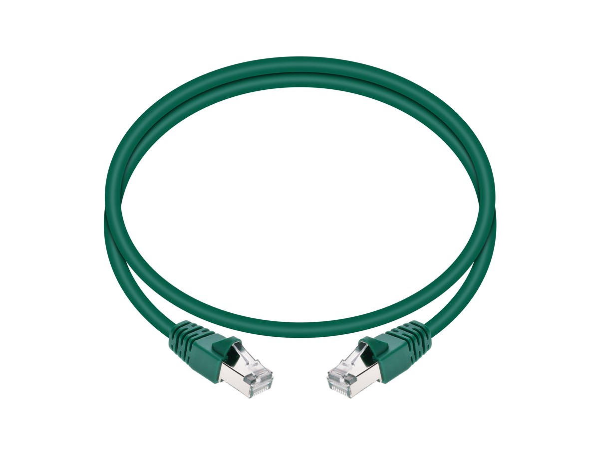 Monoprice Cat6A 3ft Green Patch Cable, Double Shielded (S/FTP), 26AWG ...