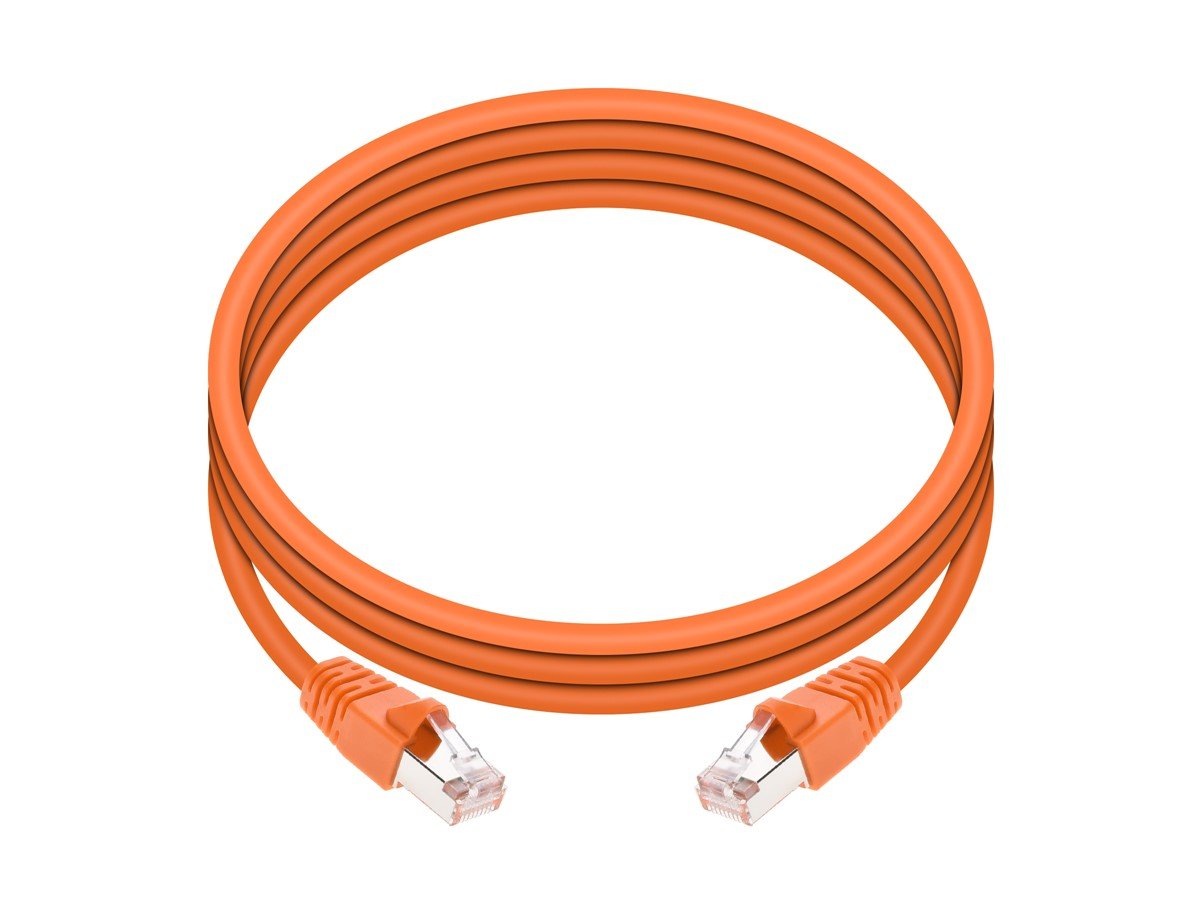 Monoprice Cat6A 7ft Orange Patch Cable, Double Shielded (S/FTP), 26AWG ...