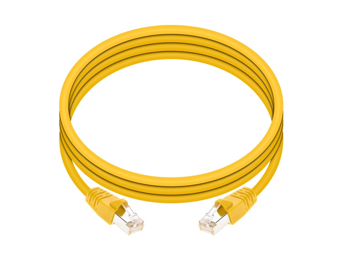 Monoprice Cat6A 7ft Yellow Patch Cable, Double Shielded (S/FTP), 26AWG ...