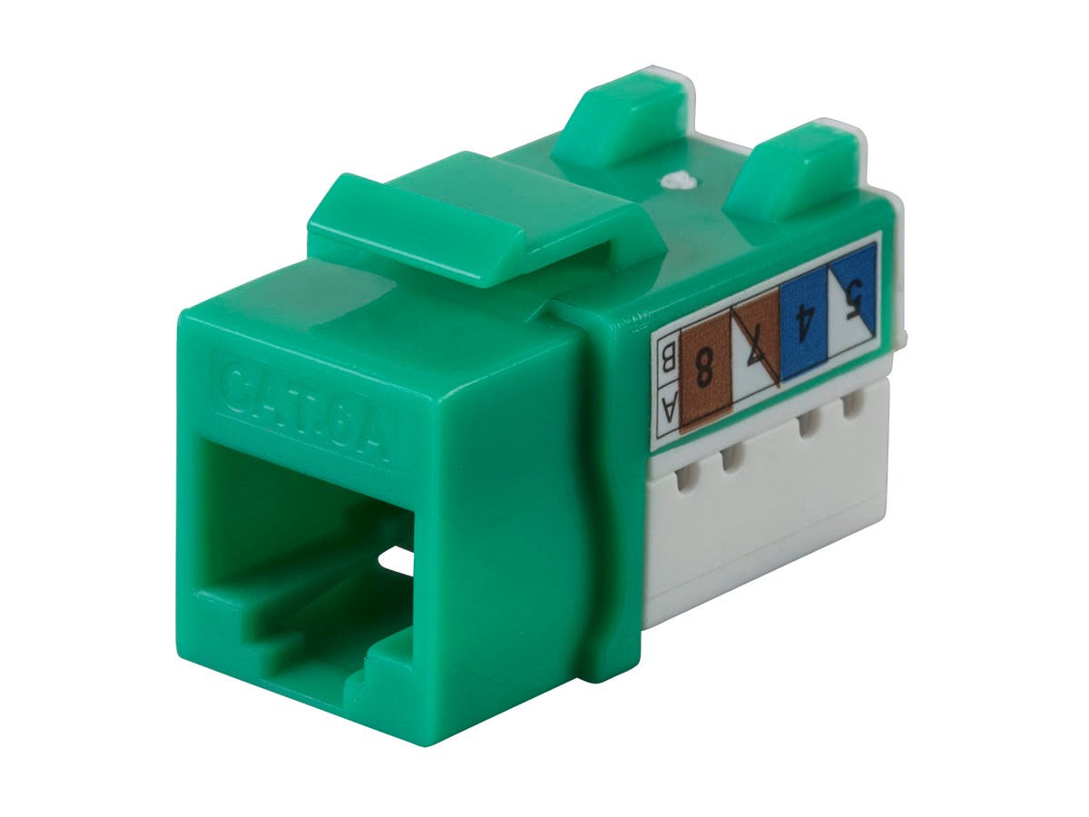Monoprice Cat6A 90 Degree Unshielded Punch Down Keystone Jack, Dual ...