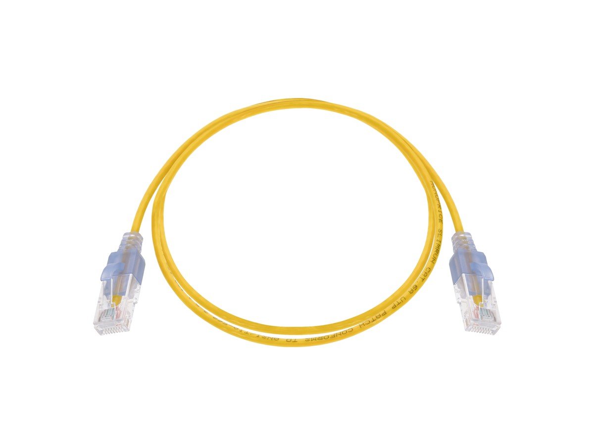 Monoprice Cat6A 6in Yellow 10-Pk Patch Cable, UTP, 30AWG, 10G, Pure ...