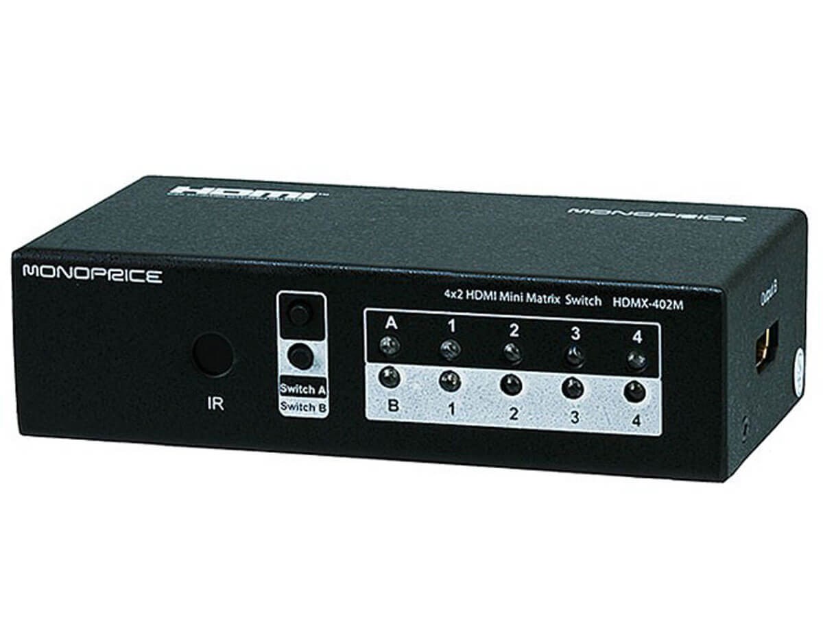 Monoprice 4x2 Powered HDMI Matrix Mini Switch with Remote (Open Box ...