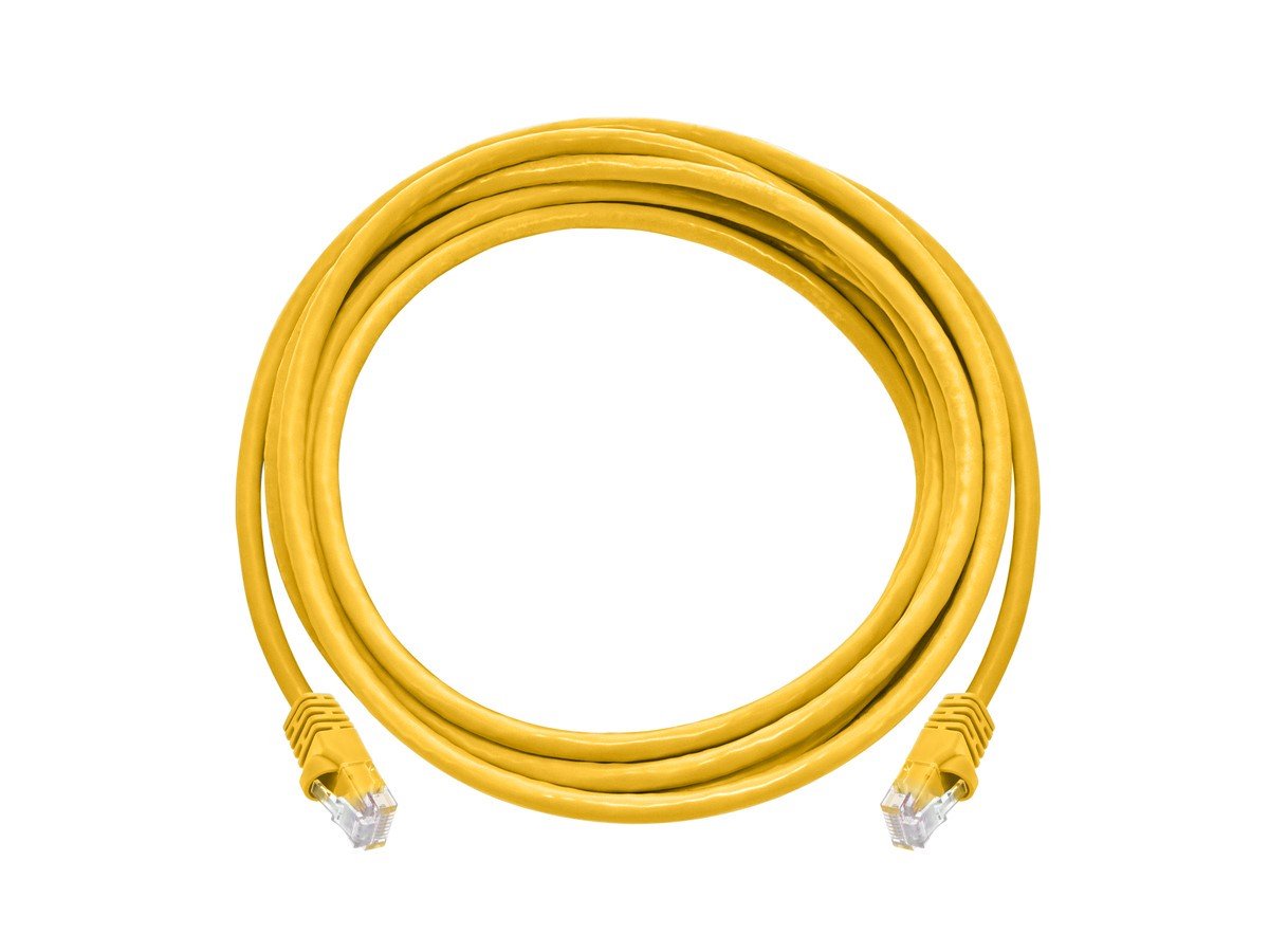 Monoprice Cat5e 10ft Yellow Patch Cable, UTP, 24AWG, 350MHz, Pure Bare ...