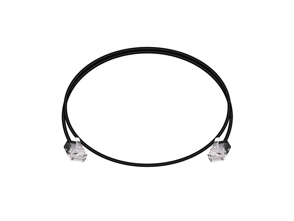 Monoprice Cat6 2ft Black Patch Cable, UTP, 32AWG, 550MHz, Pure Bare ...