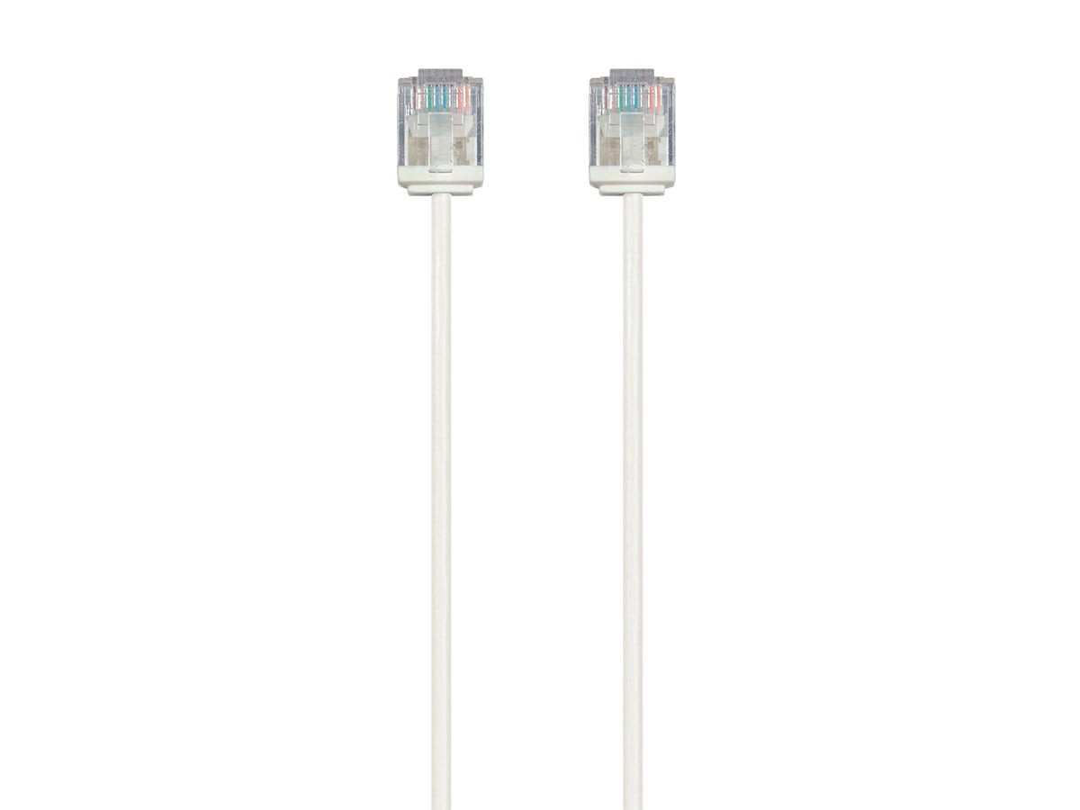 Monoprice Cat6 7ft White Patch Cable, UTP, 32AWG, 550MHz, Pure Bare ...