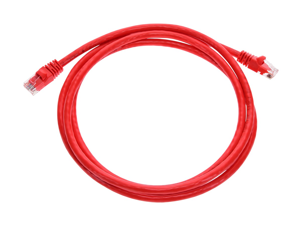 Monoprice Cat6 5ft Red Patch Cable, UTP, 24AWG, 550MHz, Pure Bare ...