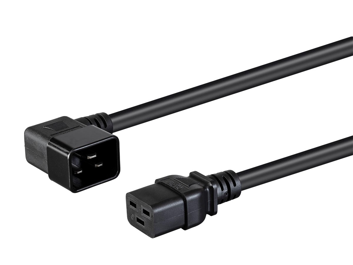 Monoprice Left Angle Heavy Duty Extension Cord - Left Angle IEC-320-C20 ...