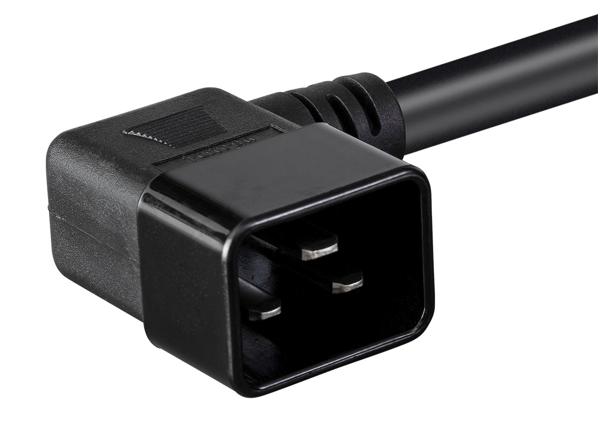 Monoprice Left Angle Heavy Duty Extension Cord - Left Angle IEC-320-C20 ...