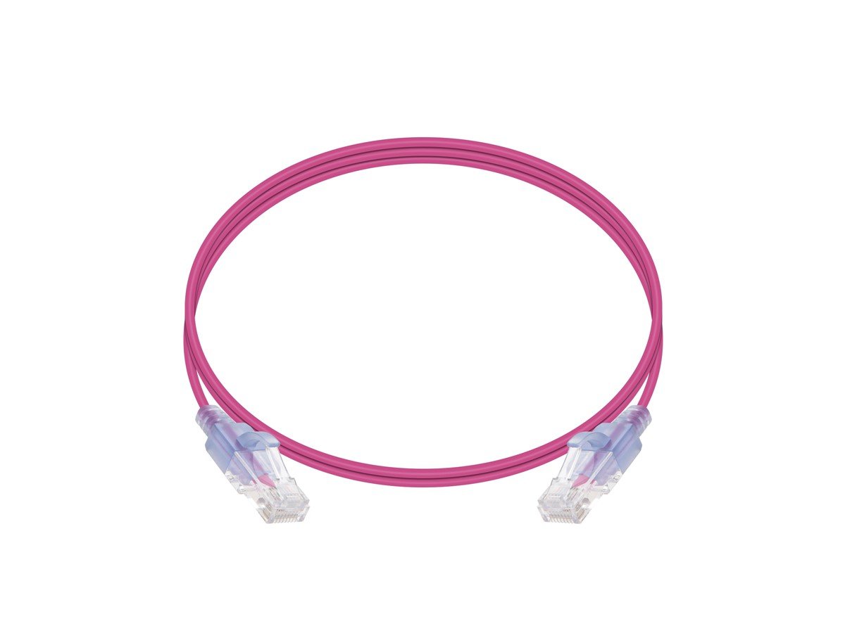 Monoprice Cat6A 7ft Pink 5-Pk Patch Cable, UTP, 30AWG, 10G, Pure Bare ...