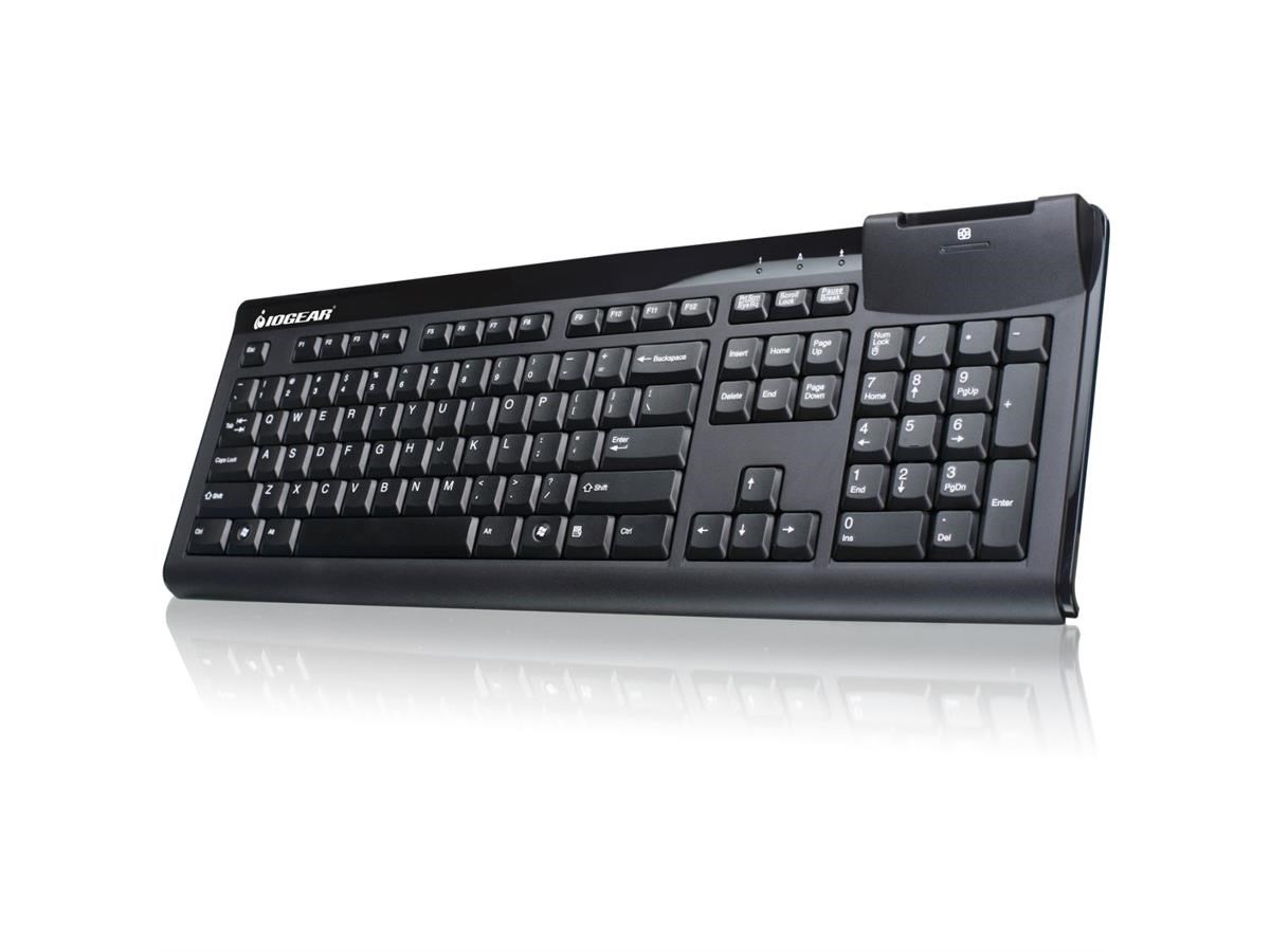 IOGEAR Smart Card Reader Keyboard - Cable Connectivity - Retail - USB ...