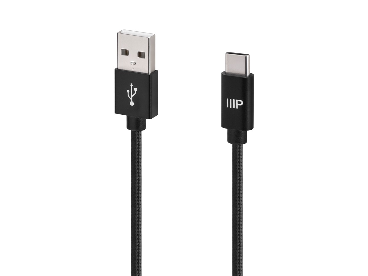 Monoprice Palette Series USB 2.0 USB-C to USB-A Charge and Sync Nylon ...