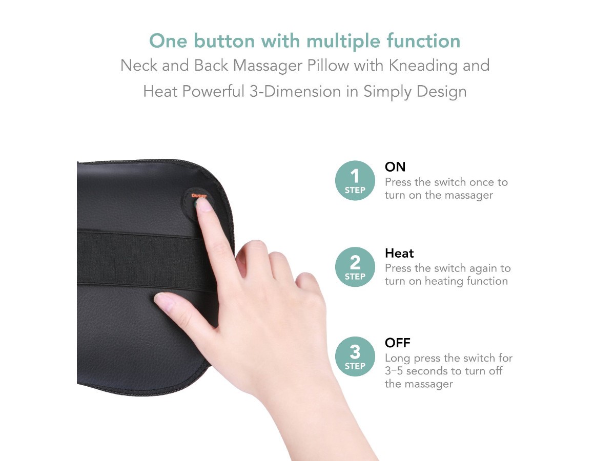 MaxKare Neck and Back Massager Massage Pillow with Heat, Shiatsu and ...