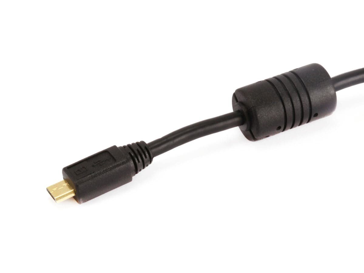 Monoprice USB-A to Micro B 2.0 Cable - 5-Pin 28/24AWG Gold Plated Black ...