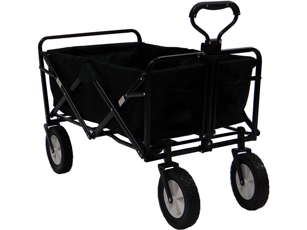 Collapsible Folding Outdoor Utility Wagon pull cart - Black - Monoprice.com