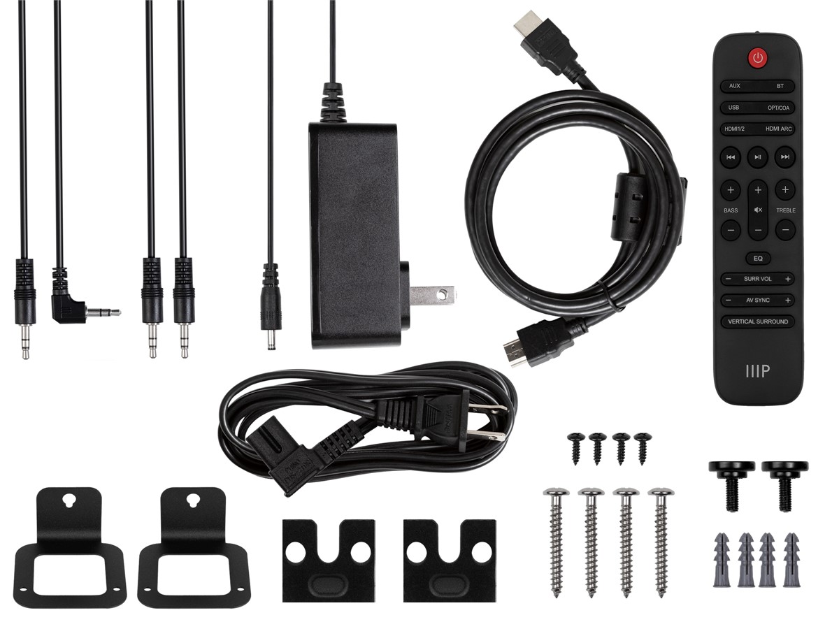 Monoprice SB-600 Dolby Atmos 5.1.2 Soundbar with Wireless Subwoofer and ...