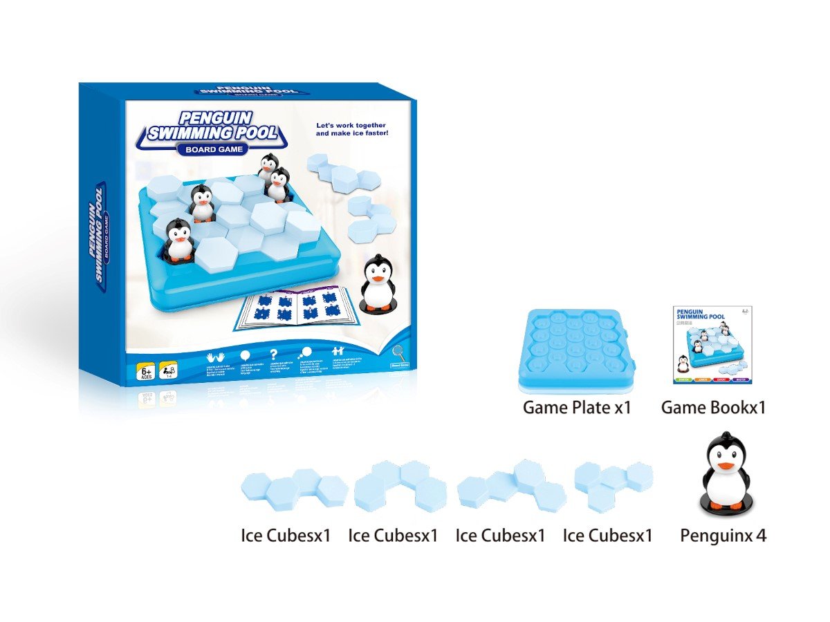 MPM Penguin Swimming Pool Board Game Total 60 Games 4 Level of Difficulties