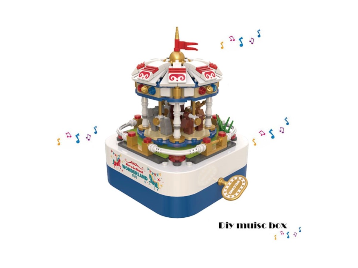 MPM Merry-go-round Music Box DIY Building Blocks Toys for Girls and ...