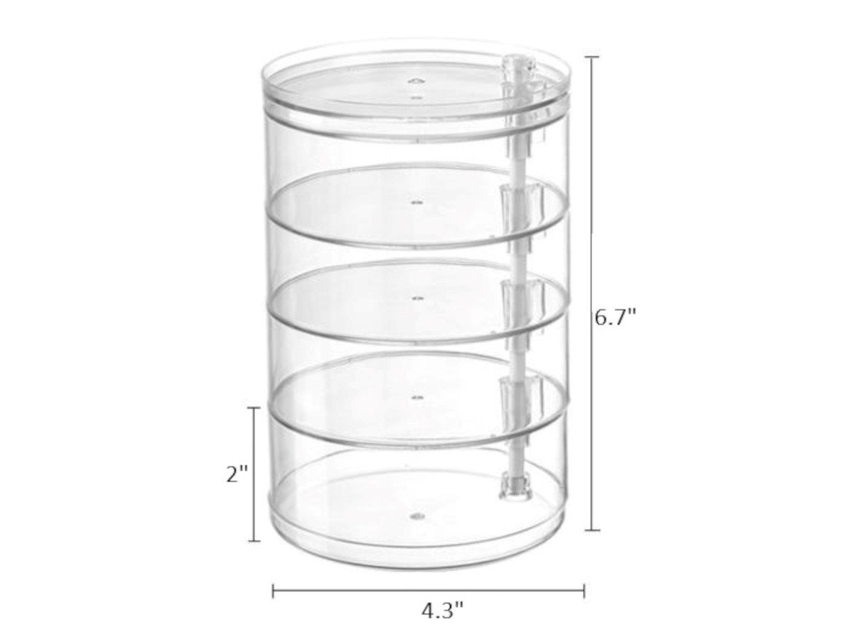 MPM 4 Tier Rotatable Organizer With Lid, Acrylic Jewelry Holder ...