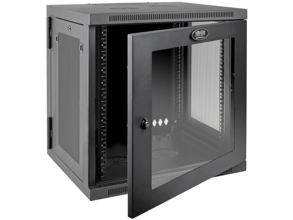 Tripp Lite 12U WALL MOUNT RACK ENCLOSURE SERVER CABINET HINGED ACRYLIC ...