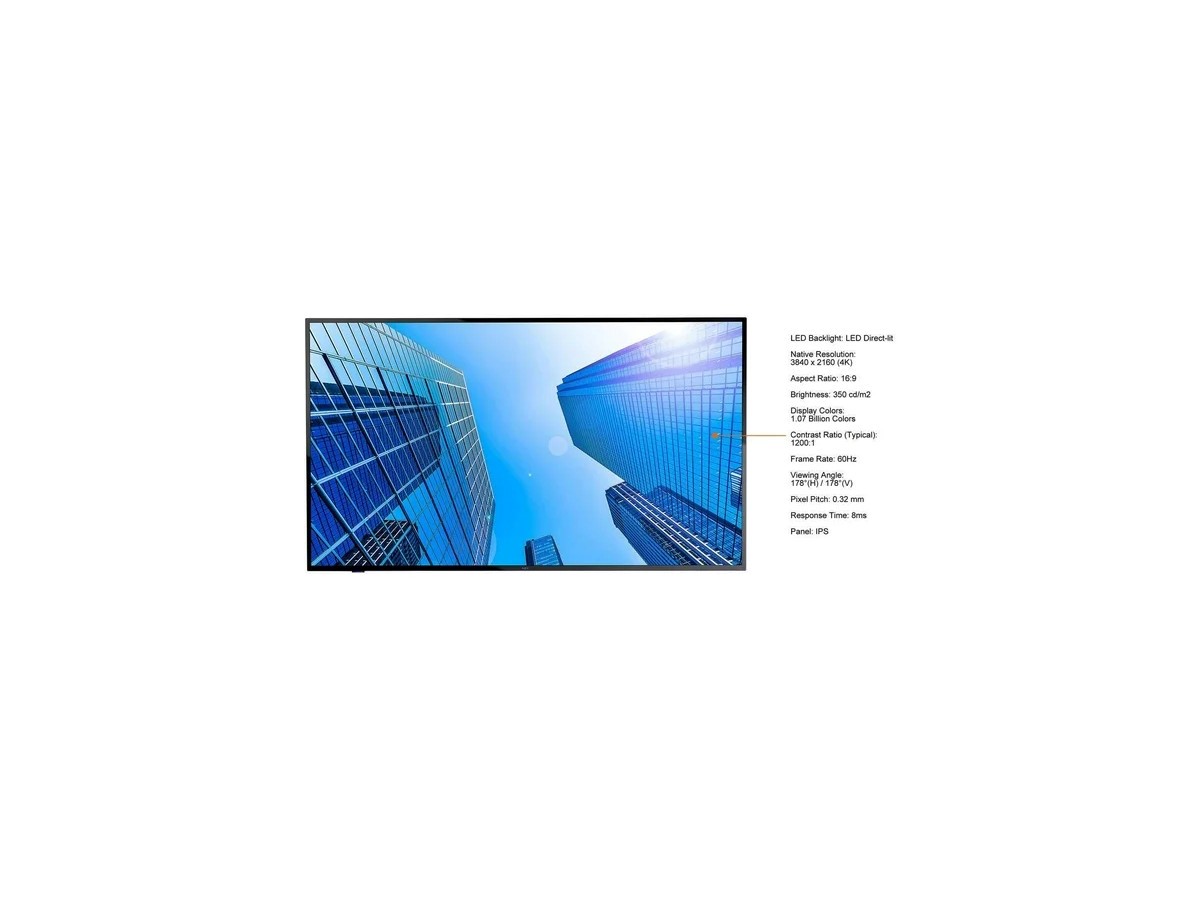 SHARP 55 LED PUBLIC DISPLAY MNTR BUILT-IN ATSC 8-VSB CLEAR-QAM /NTSC ...
