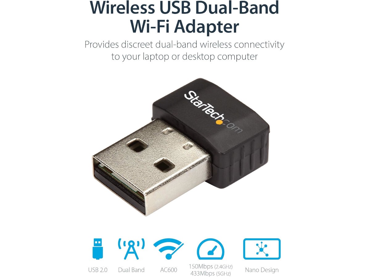 STARTECH USB WIFI NETWORK ADAPTER NANO USB 2.0 WI-FI ADAPTER - AC600 ...