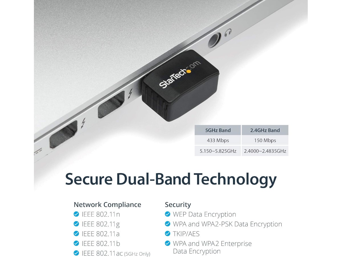 STARTECH USB WIFI NETWORK ADAPTER NANO USB 2.0 WI-FI ADAPTER - AC600 ...