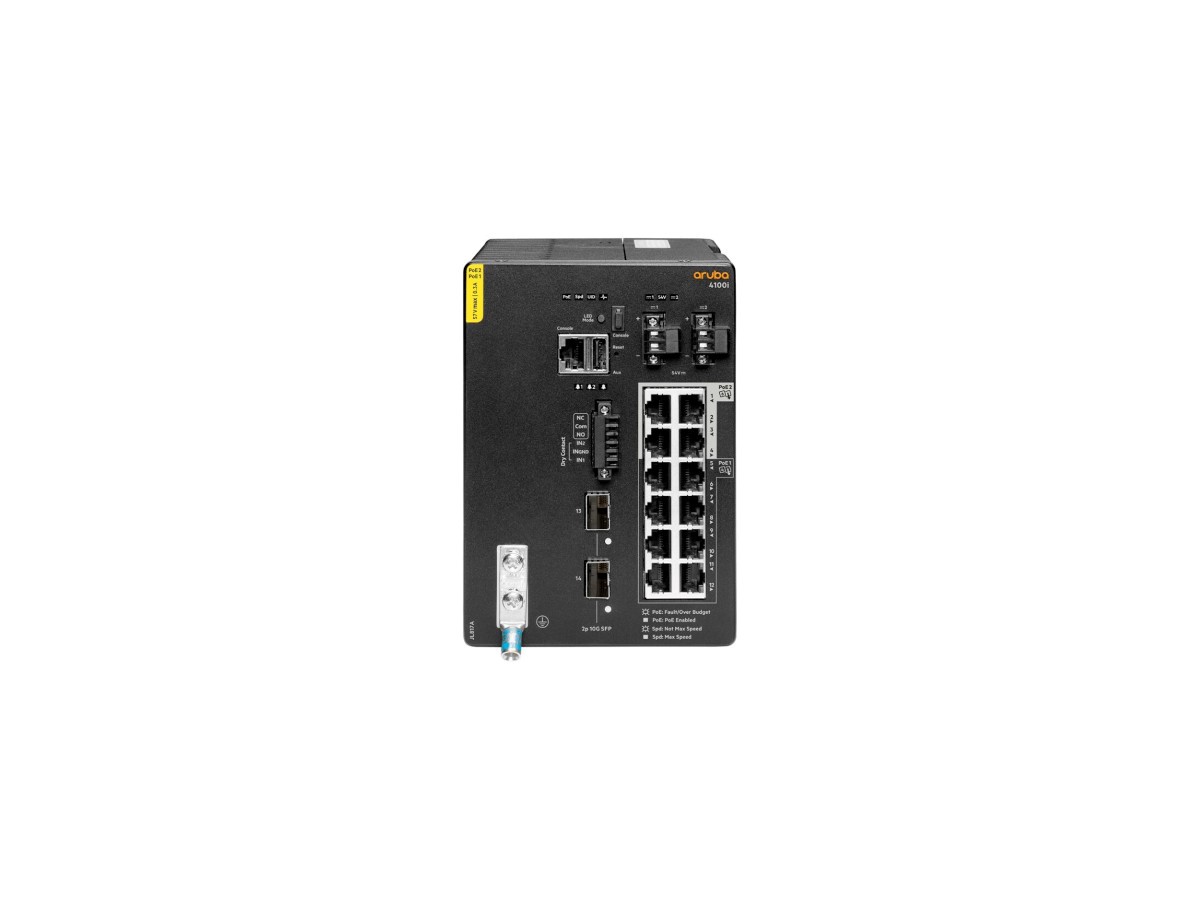 ARUBA 4100I 12G CL4/6 POE 2SFP+ DIN SW PL-WB - Monoprice.com