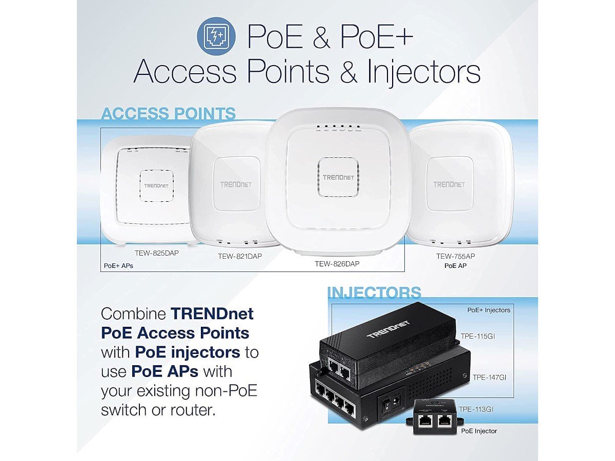 TRENDnet TPE-115GI GIGABIT POE INJECTOR FULL DUPLEX ENET SPEED ...