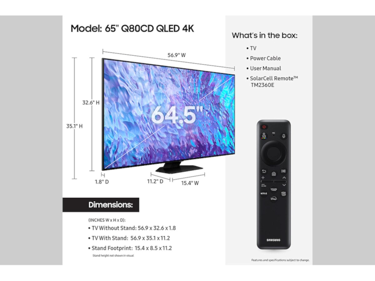 SAMSUNG 2023 65 Q80 CLUB CLUB/EOL MODEL - Monoprice.com
