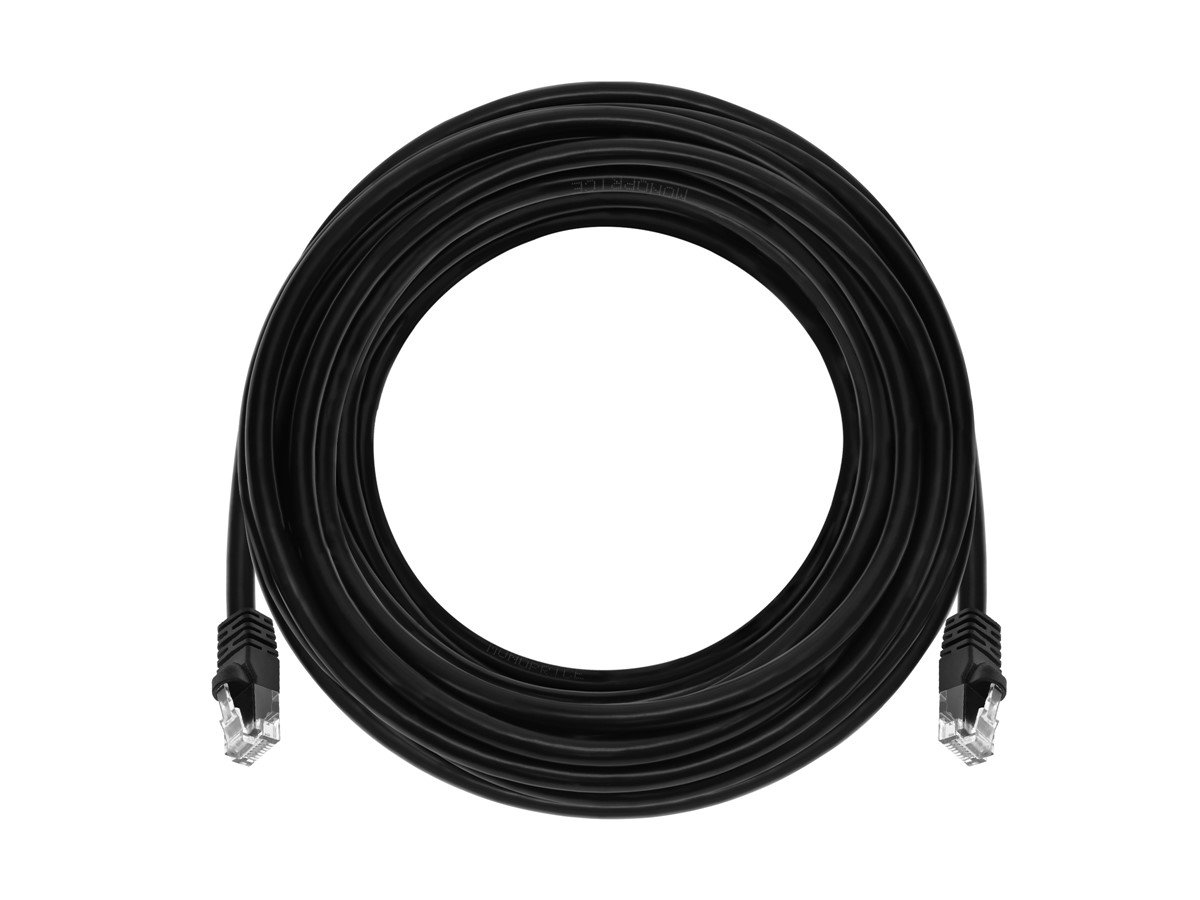 Monoprice Cat5e 30ft Black Patch Cable, UTP, 24AWG, 350MHz, Pure Bare ...