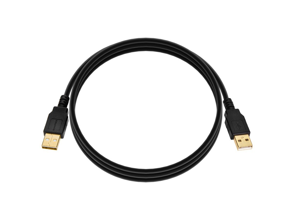 Monoprice USB-A to USB-A 2.0 Cable - 28/24AWG, Gold Plated, Black, 3ft ...