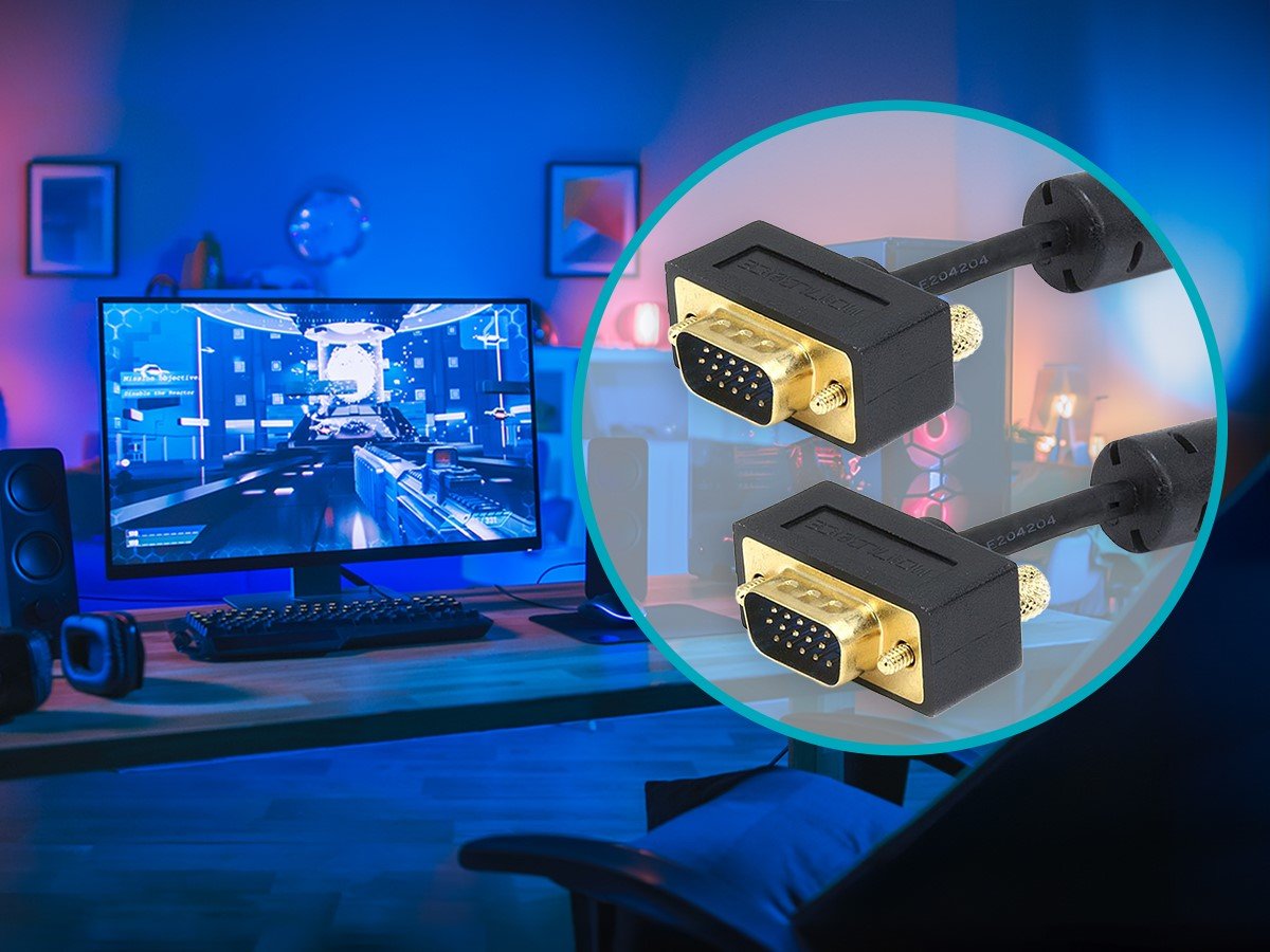 Monoprice 6ft Ultra Slim SVGA Super VGA 30/32AWG M/M Monitor Cable with ...