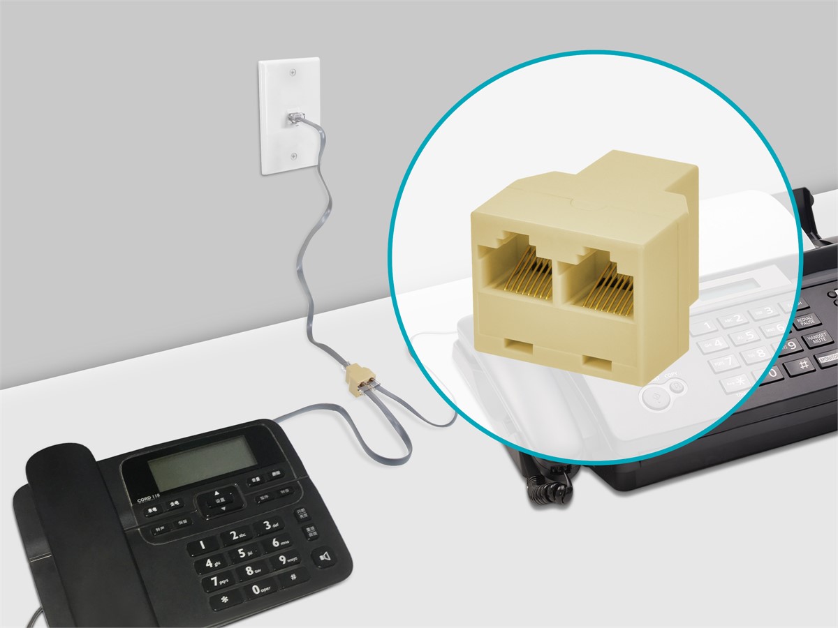 Monoprice RJ45 8P8C Modular T-Adapter Female to 2x Female, Straight ...