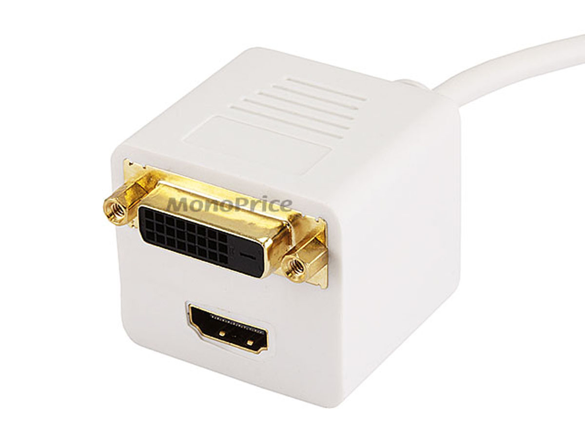 Monoprice Video Splitter - MINI-DVI to HDMI® Female and DVI-D Female ...